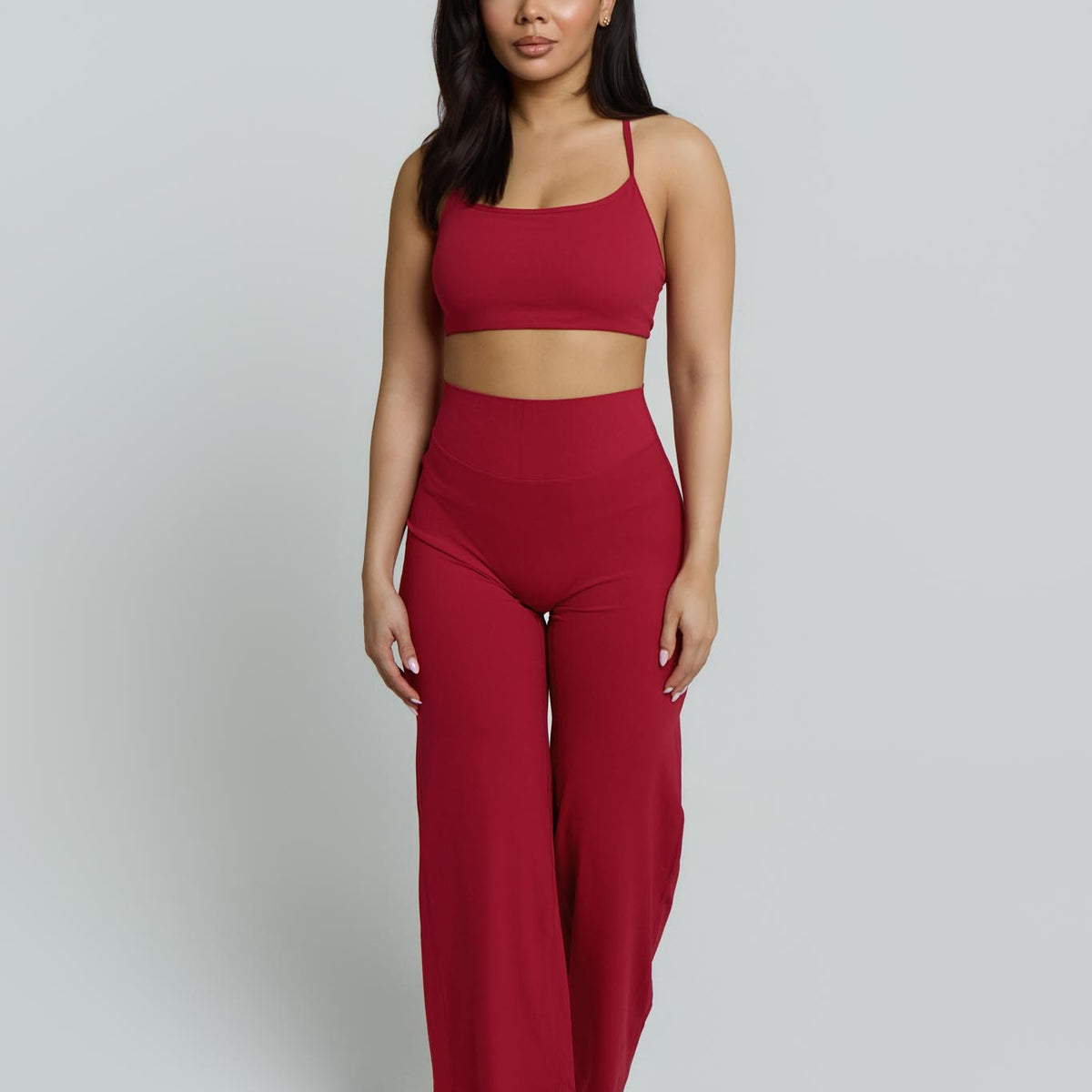 Core High-Waisted Flares | Cherry Red – Fern Fitness