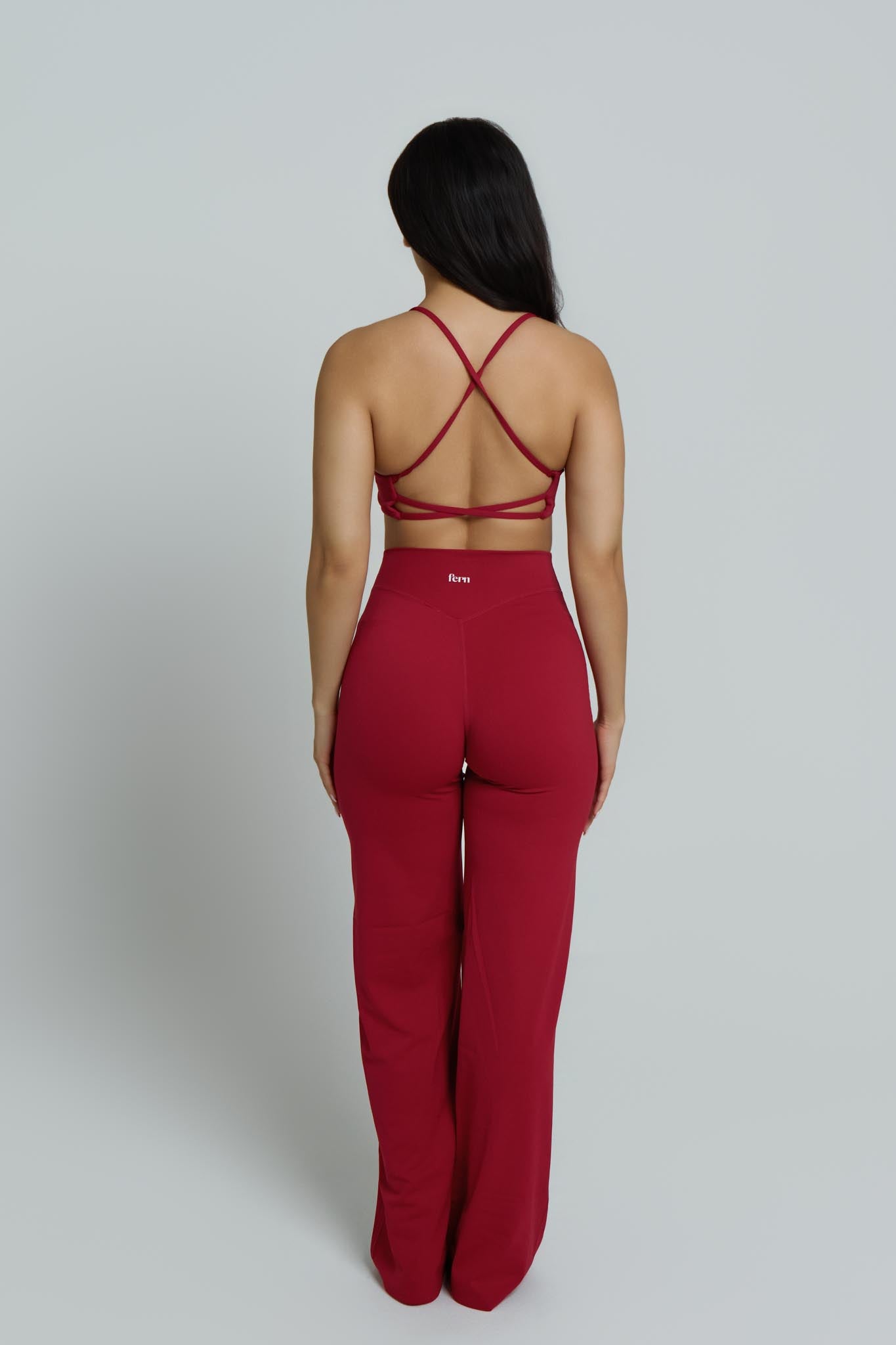 Core High-Waisted Flares | Cherry Red – Fern Fitness
