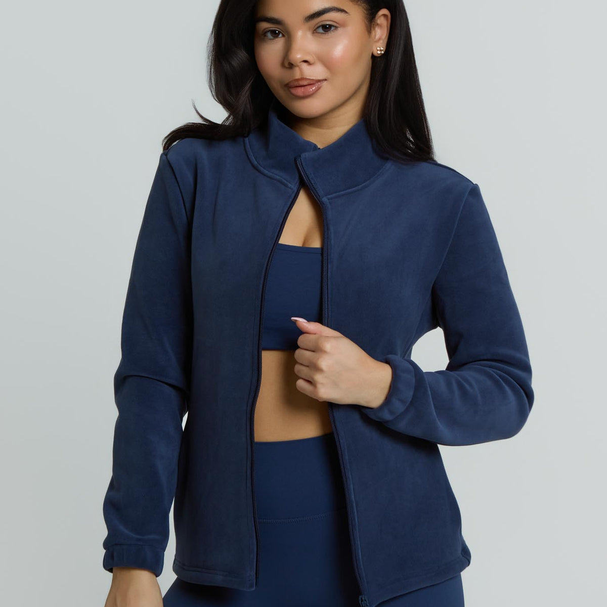 Core Ultra-Soft Fleece Jacket | Navy Blue – Fern Fitness