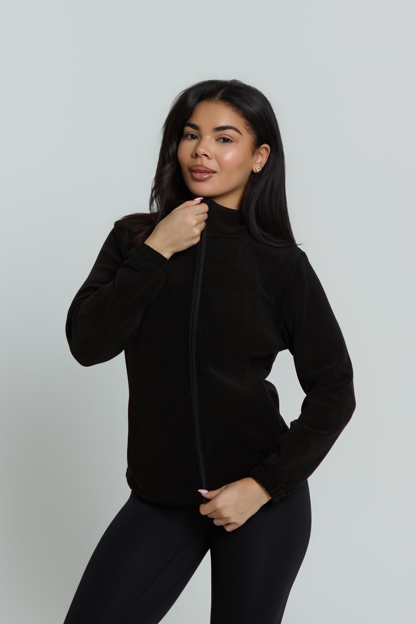 Core Ultra-Soft Fleece Jacket | Shadow Black – Fern Fitness