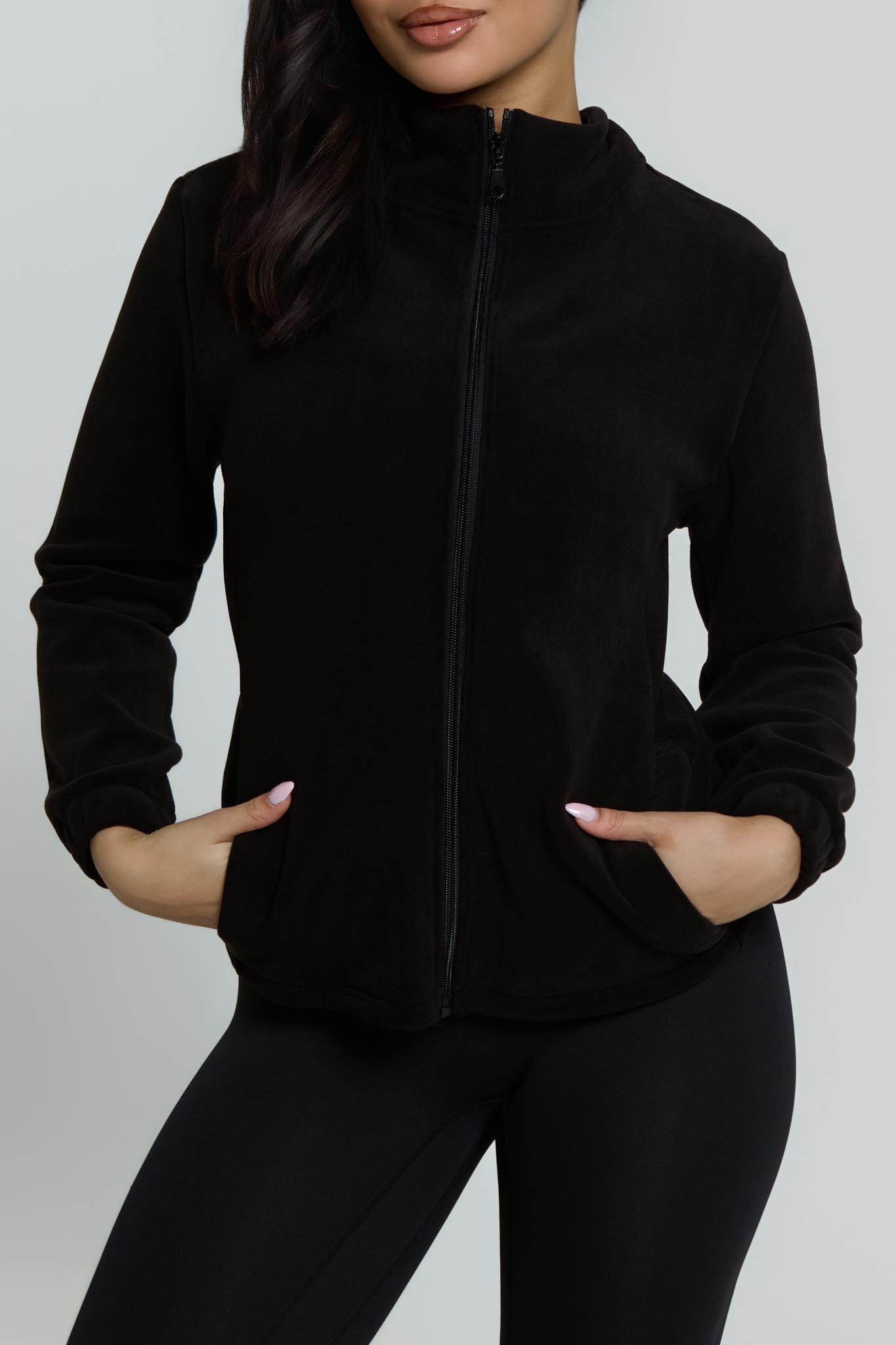 Core Ultra-Soft Fleece Jacket | Shadow Black – Fern Fitness