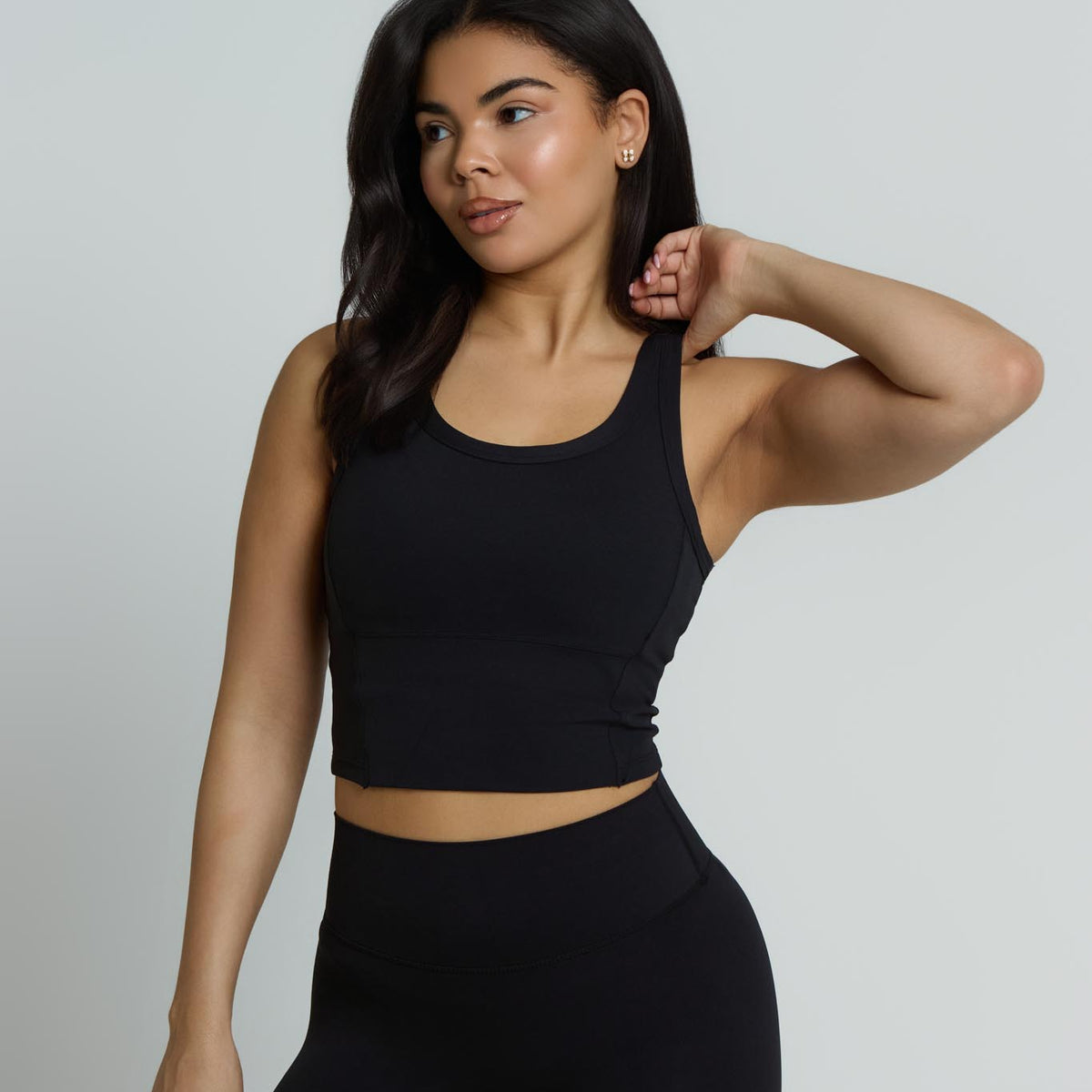 Core Cropped Racer Back Tank | Shadow Black – Fern Fitness