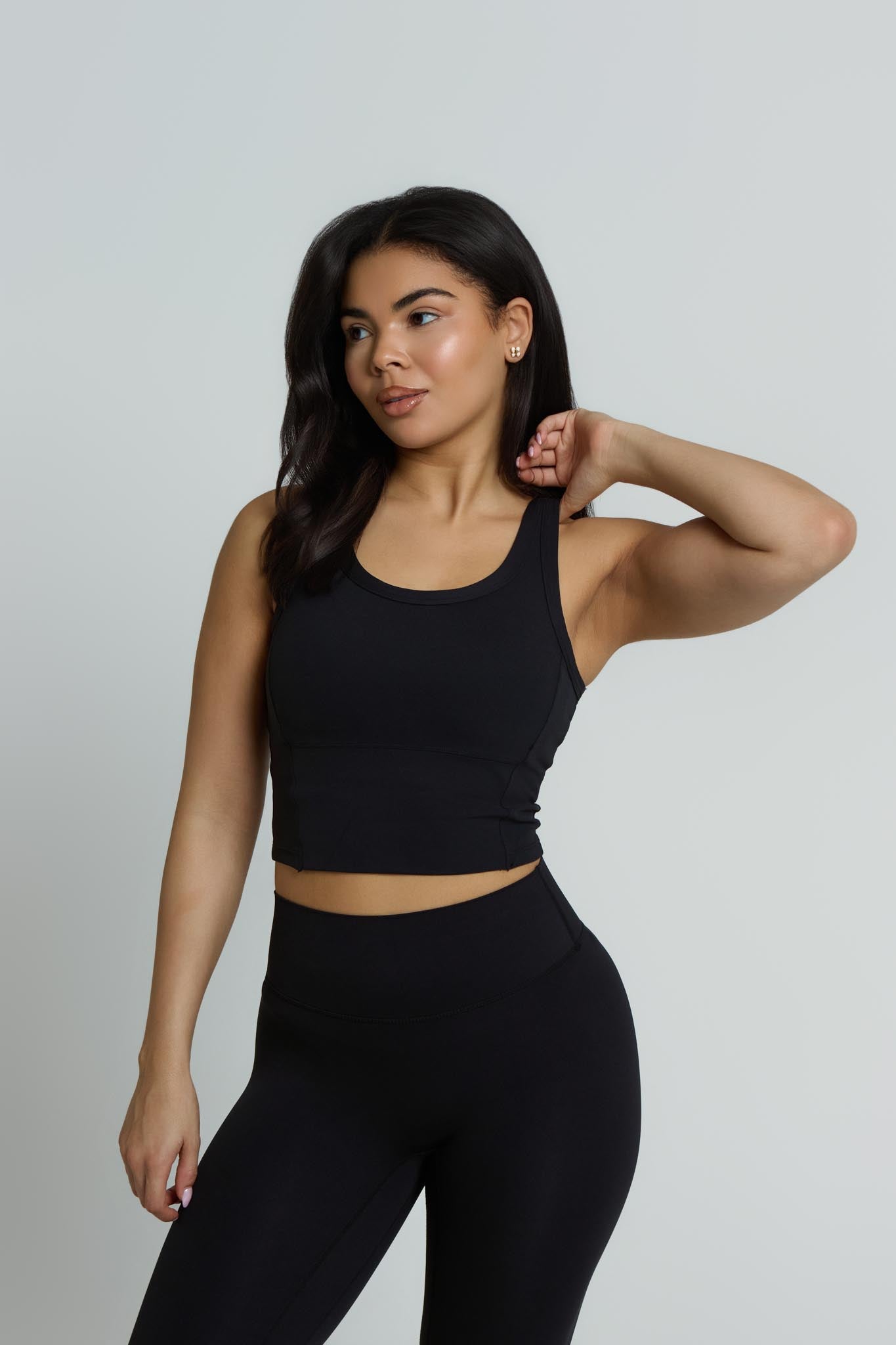 Core Cropped Racer Back Tank | Shadow Black – Fern Fitness